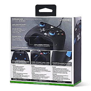 PowerA Enhanced Wired Controller for Xbox Series X|S - Blue Hint, gamepad, wired video game controller, gaming controller, Xbox Series X|S, Officially Licensed for Xbox