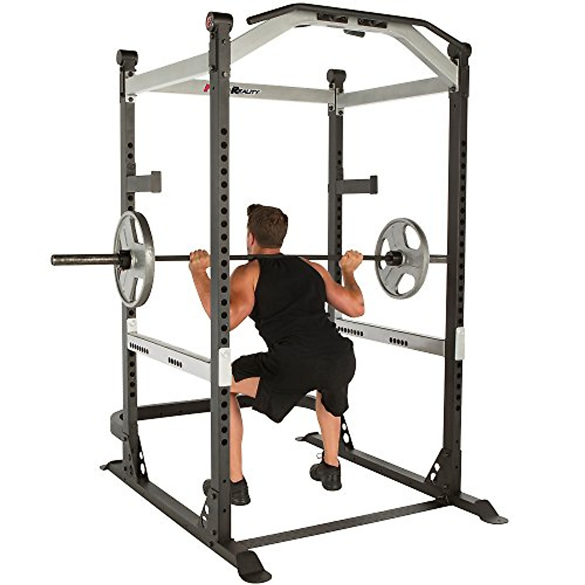 Fitness Reality X-Class Light Commercial High Capacity Olympic Power Cage, Without Lat Pull-Down Attachment, Grey