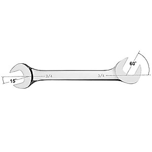 14-Piece Premium Angle Head Open End Wrench Set, Chrome Vanadium Steel | Include Standard Inch Sizes 3/8, 7/16, 1/2, 9/16, 5/8, 11/16, 3/4, 13/16, 7/8, 15/16, 1, 1-1/16, 1-1/8, 1-1/4 with Storage Rack