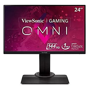 ViewSonic XG2405 24 Inch 1080p 1ms 144Hz IPS Gaming Monitor with FreeSync Premium, Eye Care, Advanced Ergonomics, HDMI and DP for Esports