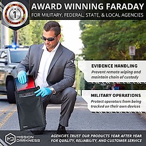 Mission Darkness NeoLok Non-Window Faraday Bag for Tablets (+ Secure Magnetic Closure) // Device Shielding for Law Enforcement & Military, Data Security, Anti-Hacking & Anti-Tracking Assurance