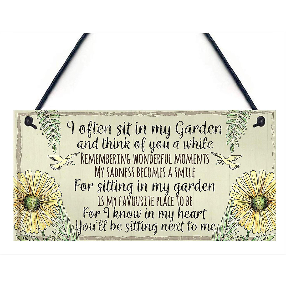 Meijiafei Novelty Hanging Garden Plaque Present Home Fence Shed Sign Friendship Gift for Her 10" X 5"