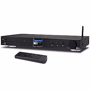 Ocean Digital WiFi Internet Component Radio Tuner (430 mm) WR10 FM/ Ethernet Bluetooth Receiver 2.4" Color Display with Digital Output to Connect Hi-Fi System -Black