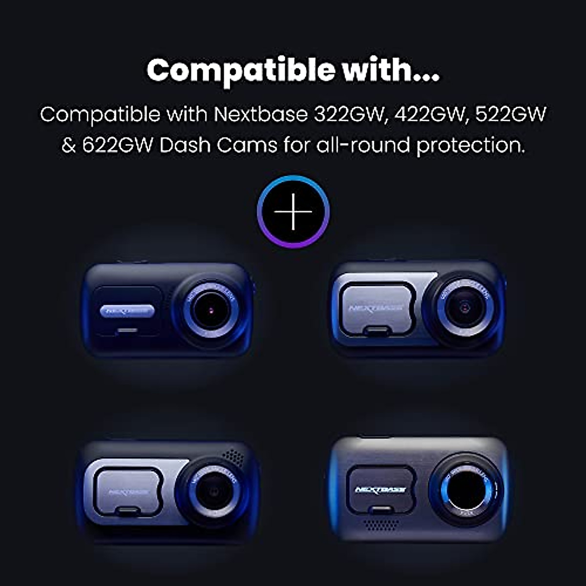Nextbase Dash Cam Compatible Rear Windshield Full 6 Lane Rear View Camera Compatible with 322GW, 422GW, 522GW, 622GW DashCams All Round Protection, Fully Adjustable Magnetic Mount