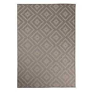 Furnish my Place Outdoor Collection Accent Diamond Rug - 5 ft. 3 in. x 7 ft. 6 in. Dove, Moroccan Water Proof Rug for Bedrooms, Gardens, Patio