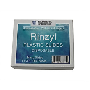 Rinzl 20305201 144 Rinzl Plastic Microscope Slides, 1" x 3"