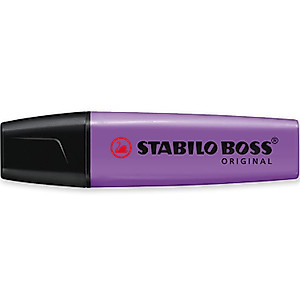 STABILO Highlighter BOSS ORIGINAL - Essential Pack of 5 - Red, Yellow, Light Blue, Light Green & Lavender