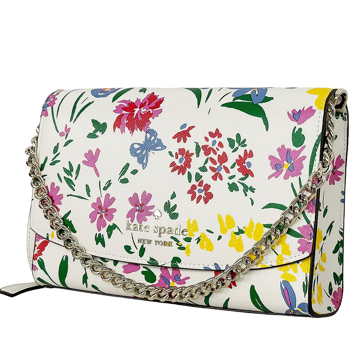 Kate Spade New York Carson Convertible Chain Crossbody Shoulder Bag Floral Garden Bouquet