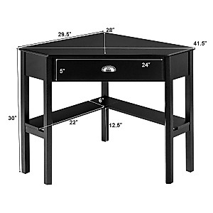HOMGX Writing and Study Corner Computer Desk, Black