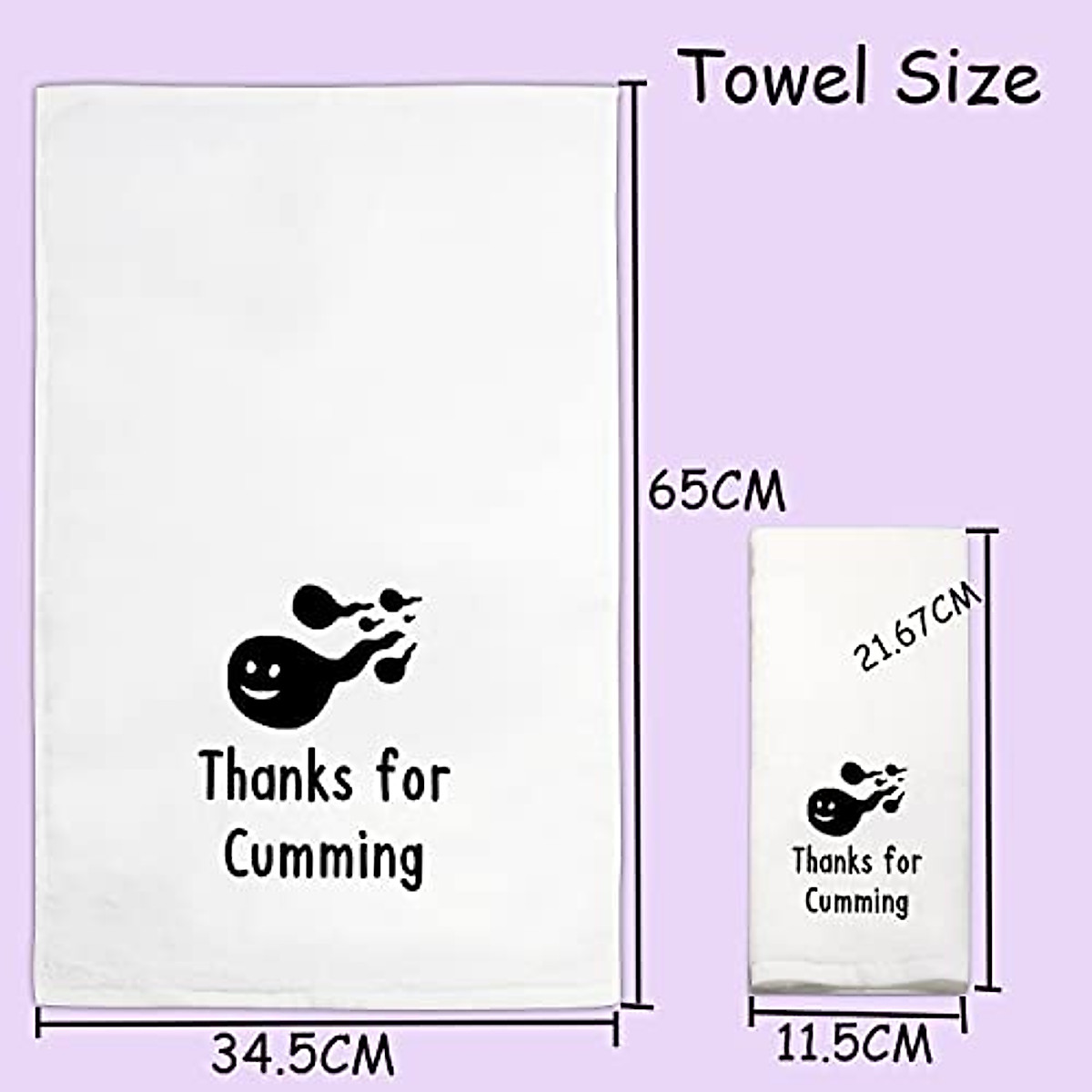 TSOTMO Couple Naughty Wash Towel Thank for Cumming Towel Gift for Adult Humor Gift Sex Towel Gift (Cumming)