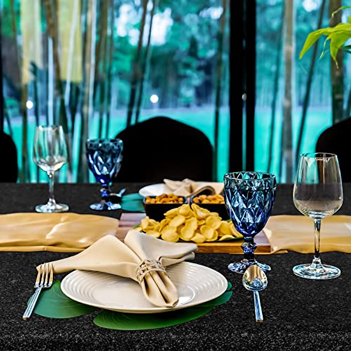 3 Pcs Black Sequin Glitter Tablecloth 54 x 108 Inch Sparkly Shimmer Shiny Waterproof Rectangle Table Cover for Wedding Birthday Graduation Decorations