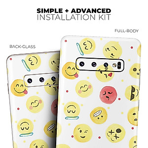 DesignSkinz The All Over Emoji Pattern Protective Vinyl Decal Wrap Skin Cover Compatible with The Samsung Galaxy S20 (Screen Trim & Back Glass Skin)