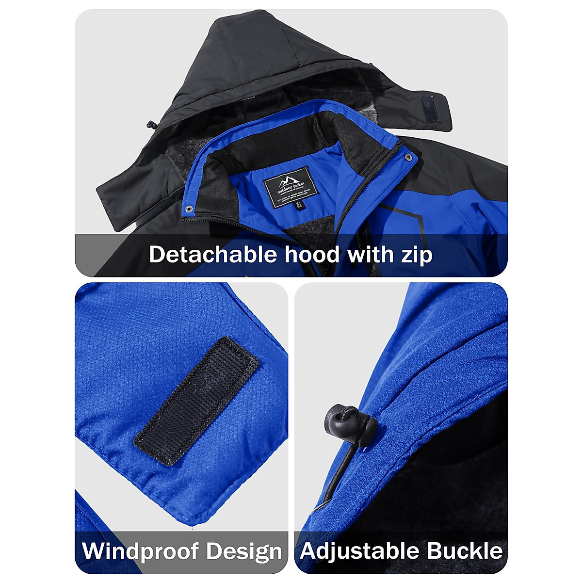 Mens Ski Jacket Fleece Jacket Snow Jacket Skiing Jacket Men Winter Coats for Men Snowboarding Jacket Waterproof Jacket US L=CN 3XL