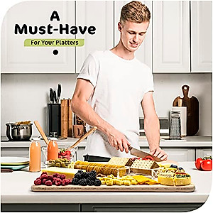 Srenta Clear Cracker Tray for Serving, Set of 2 Rectangular Cracker Holder for Serving Trays, Acrylic Cracker Dish, Food Display Cracker Serving Tray Stand for Home, Party & Charcuterie Board Platter