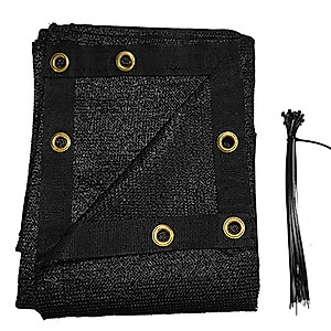 Hanjet 90% Outdoor Sun Shade Cloth, 10 x 12 Feet, Pergola, Deck, and Backyard Patio Sunshade with UV Protection, Heat Resistant HDPE Material, Reinforced Grommets, Black