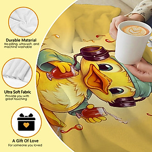 Rubber Duck Yellow Throw Blanket Super Soft Cozy Duck Blankets for Couch Bed Duck Gifts for Duck Lovers Duck Bathroom Decor Lightweight and Durable 40"x50"for Kids/Child