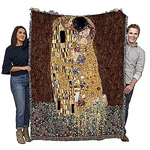 Pure Country Weavers The Kiss Blanket by Gustav Klimt - Fine Art Gift Tapestry Throw Woven from Cotton - Made in The USA (72x54)