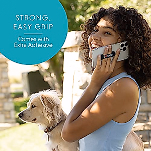 LoveHandle Phone Grip for Most Smartphones and Mini Tablets - Black Elastic Strap with Black Base - Pack of 5 (LH-01-5PackBlack)