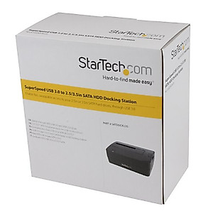 StarTech.com Single Bay USB 3.0 to SATA Hard Drive Docking Station, USB 3.0 (5 Gbps) Hard Drive Dock, External 2.5/3.5" SATA I/II/III HDD/SSD Docking Station, Top-Loading Hard Drive Bay (SATDOCKU3S)