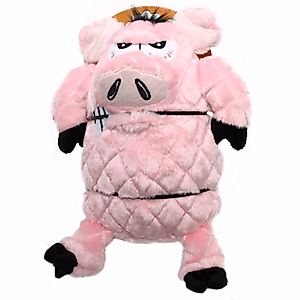 MIGHTY- Angry Animal Pig - Squeaker-Multiple Layers. Made Durable, Strong & Tough. Interactive Play Dog Toy (Tug, Toss & Fetch). Machine Washable & It Floats. (Regular)