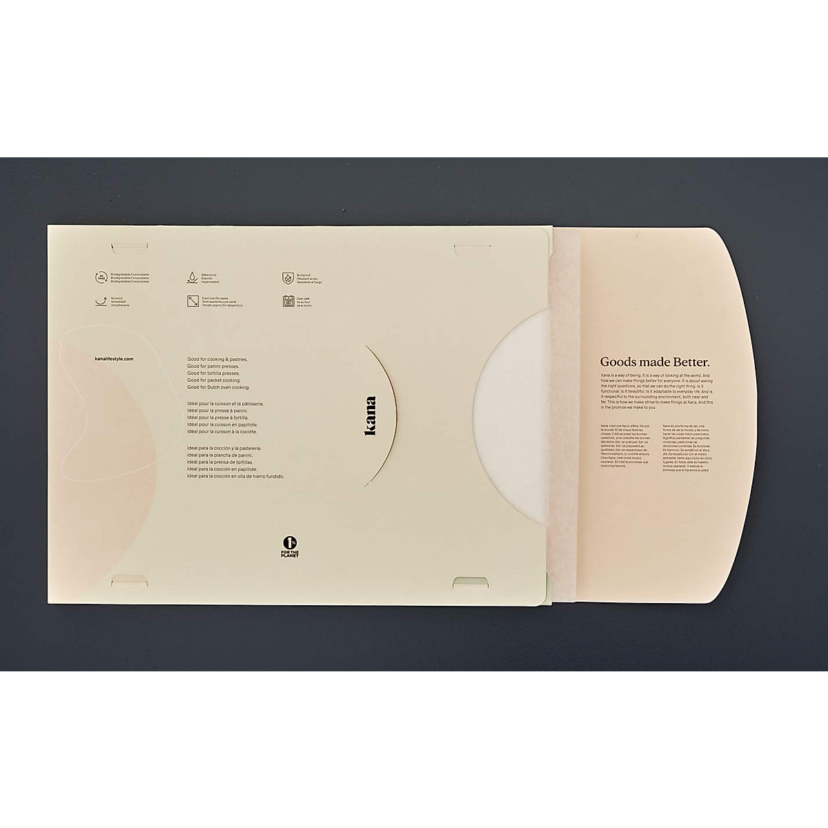 Kana 8 1/4" x 11 1/4" Parchment Paper -140 Pre-cut Sheets - For Cooking, Baking, Panini Press, Toaster oven, Food dehydrator