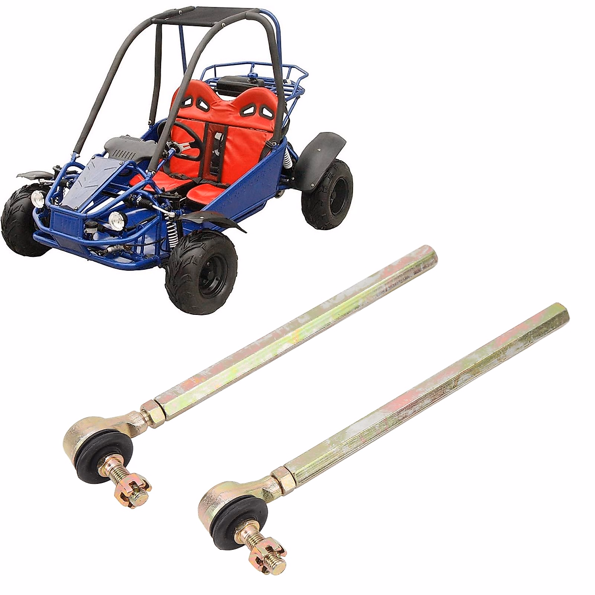 Tie Rod Head Joint, High Hardness Alloy Steel M10 10mm Forged Joint for 110cc 125cc 150cc 200cc Go Kart