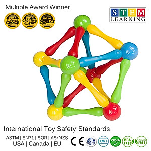 Goobi 40 Piece Construction Set Large Building Blocks Developmental Play Magnetic Sticks STEM Learning Colors Creativity Imagination 3D Puzzle Educational Toys for Ages 1 2 3 Year Toddlers Preschool