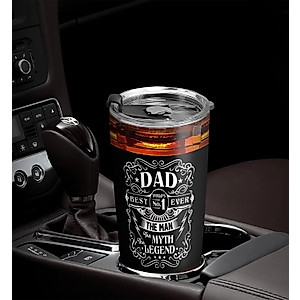 20oz Valentines Day Gifts for Him, Unique Birthday Gifts for Men, Dad, Son, Husband, Fathers Gifts, Father Man Myth Legend Dad Tumbler Cup, Travel Coffee Mug with Lid