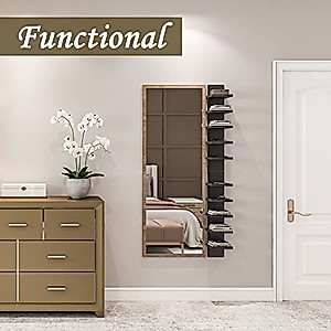 Homaterial 5 Tier Shelves for Wall, Vertical Column Wall Decor Mount Floating Shelves for Bedrooms, Living Rooms, Natural Finish Wall Shelf, Black