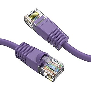 CABLYTIC (10 Pack Cat 6 Ethernet Cable 10 Feet Purple UTP Booted 10 FT Computer Network Cable, Internet Cable, Cat 6 Cable