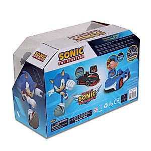 NKOK Team Sonic Racing 2.4GHz Radio Control Toy Car with Turbo Boost - Sonic The Hedgehog 601, Features Working Lights, Adjustable Front Wheel Alignment, Super Fun and Easy, Ages 6 and up