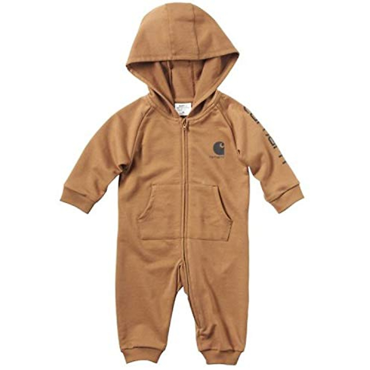 Carhartt Baby Boys Hooded Coverall, Fleece Carhartt Brown, 12 Months US