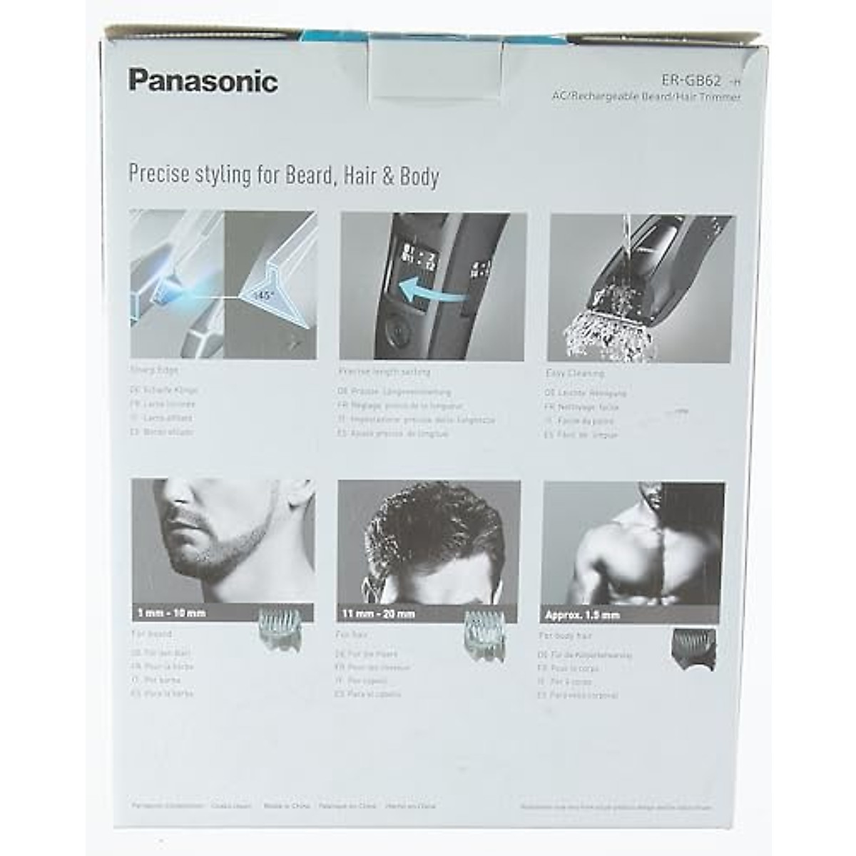 Panasonic ER-GB62 Beard and Hair Trimmer with 39 cutting levels