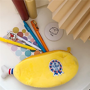 HSYHERE Creative Cute Novelty Funny Face Simulation Food Fruit Chicken Leg Yellow Banana Character Soft Stuffed Surface Clothes Zipper Pencil Box Pencil Case Pencil Holder Pouch Pen Bag -Chicken Leg