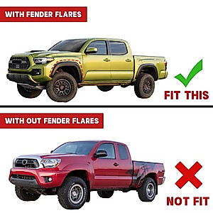BDFHYK Mud Flaps Splash Guards 4PCS Front & Rear Side Mud Guards Compatible for 2005-2015 Toyota Tacoma with Fender Flares