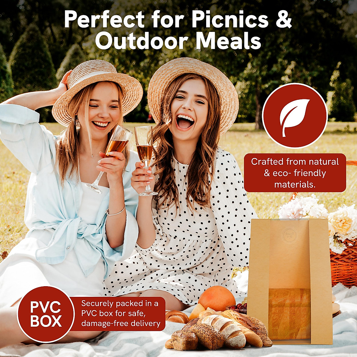 Riccle Large Bread Bags, Sourdough Bread Bags for Homemade Bread, 50% Thicker 13.7x8.2x3.7in, 30 Pcs Bakery Bags with Window and 30 Sealing Stickers - Paper Bread Bag For Kitchen Use, Bread Loaf Bags