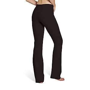 Houmous S-XXXL 29''31''33''35'' Inseam Women's Cotton Bootcut Pants Inner Pocket(Regular-33 Inseam-Black, X-Large)