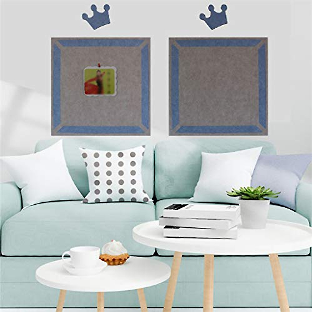 Felt Board Layout Notice Board, Crown Message Board, Green Wall Stickers, Kindergarten Works Display Cork Board