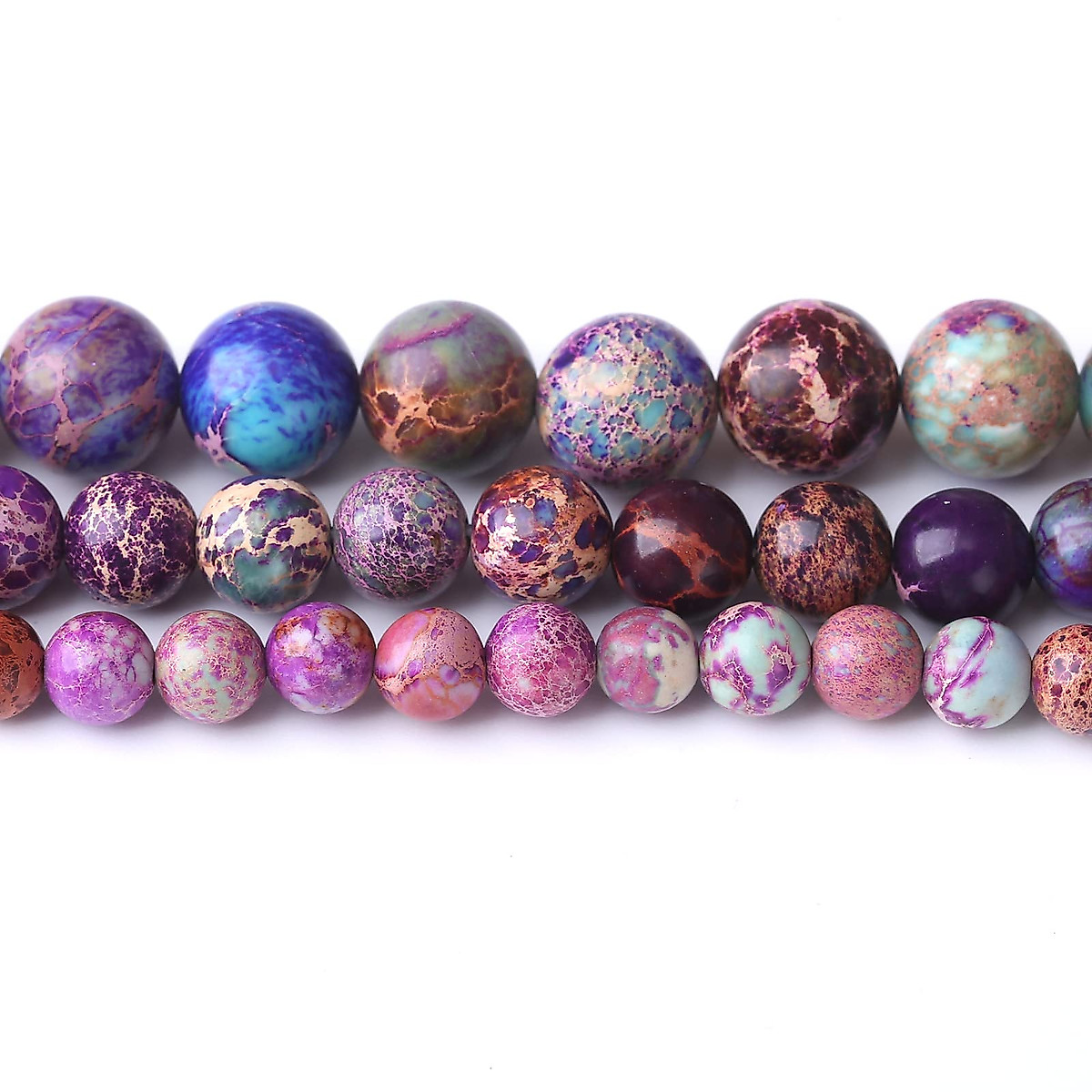 45PCS 8MM Natural Galaxy Sea Sediment Jasper Stone Beads Energy Healing Beads for DIY Jewelry Bracelet Necklace Making for Jewelry Making15Inch
