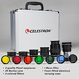 Celestron NexStar 8SE Schmidt-Cassegrain Computerized Telescope Bundle with Telescope Eyepiece/Filter Accessory Kit (2 Items)