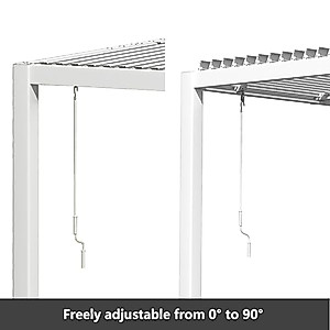 StarEcho Louvered Pergola 10 x 13 Ft with Integrated Drainage System - Durable Aluminum Outdoor Structure for Backyard, Garden, and Terrace - Adjustable Roof Gazebo for Easy Installation（White）