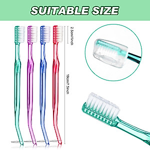 6 Pieces Orthodontic Toothbrush Braces Toothbrush with 6 Pcs Head Protection Cover Double-Ended Interdental Brush V Trim End for Braces Teeth Detail Cleaning 4 Colors
