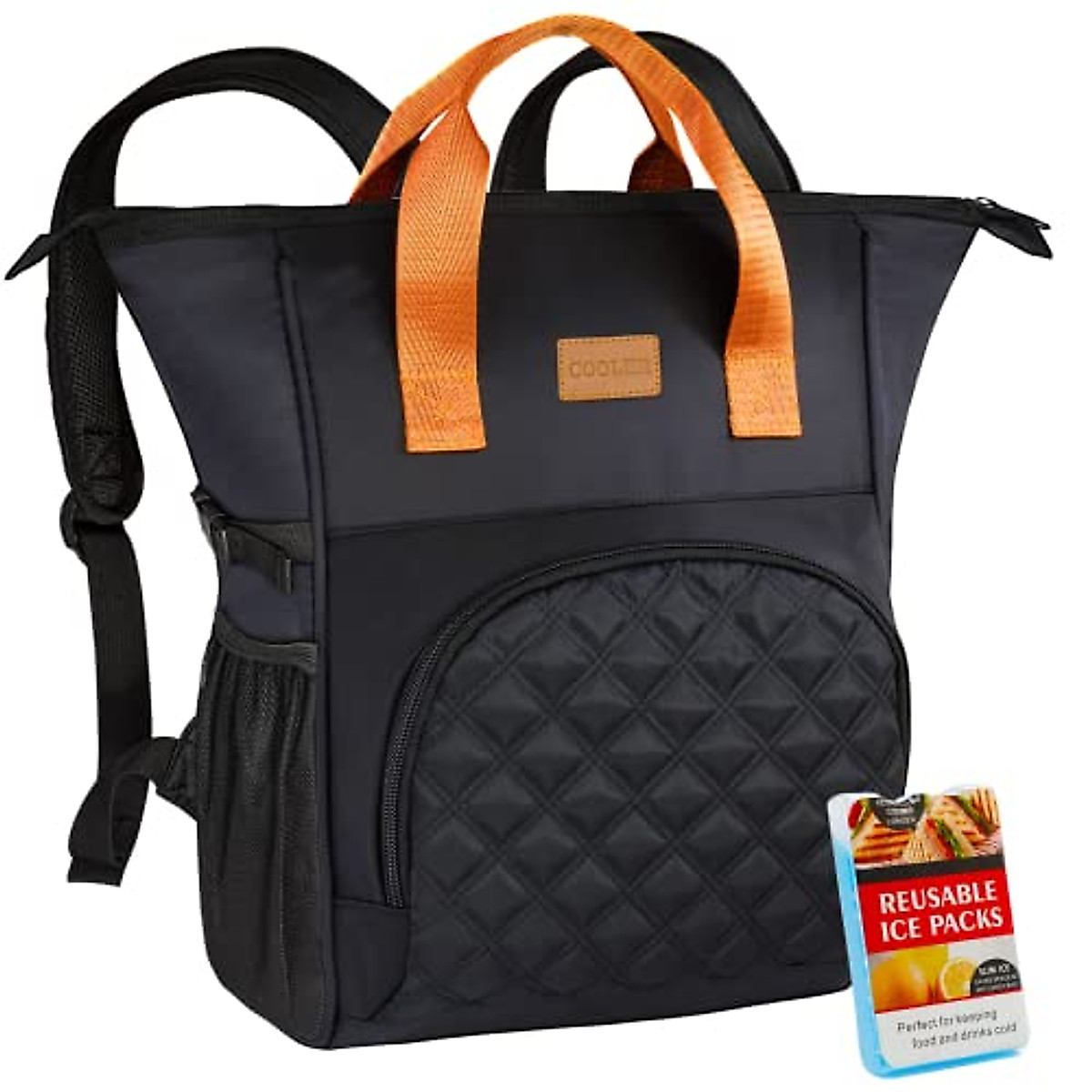 BAGSPRITE Insulated Backpack Cooler for Women, Soft Cooler Backpack with Ice Pack, 24 Can Small Ice Chest Backpack, Waterproof Large Insulated Lunch Bags, Small Lunch Backpack for Camping, Beach