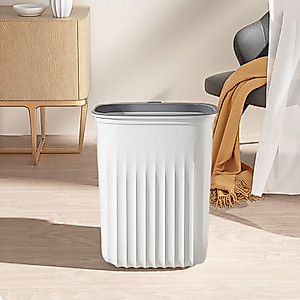 Trash Can - Household Kitchen Trash Can, Plastic Waste Basket, Lidless Press Ring Bathroom Trash Can, Multi-Functional Rubbish Bin, for Bathrooms, Laundry Room, Kitchens & Offices