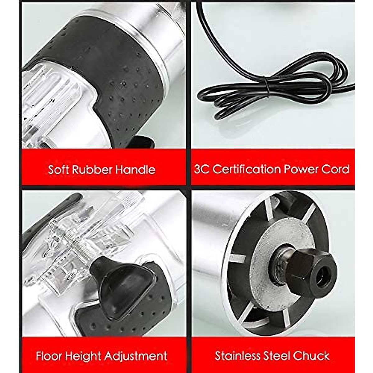 AKYPACH Wood Router,Router Tool Wood Trimmer Router Electric Hand Trimmer Laminate Milling Engraving Hand Machine Joiner Tool Electric for Slotting Trimming Carving 110V 800W 30000R/MIN