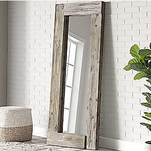 Barnyard Designs Full Length Floor Mirror - Unfinished Wood Leaner Mirror, Large Full Body Rustic Frame, Standing, Leaning or Hanging, Farmhouse Living Room & Bedroom, Natural (24x58 Inch)