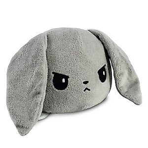 TeeTurtle - The Original Reversible Bunny Plushie - White + Gray - Cute Sensory Fidget Stuffed Animals That Show Your Mood