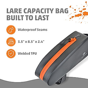 Orange Mud Bicycle Top Tube Bag, Welded, TPU, Black