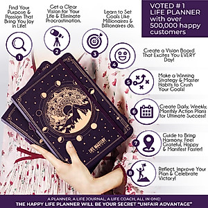 Life Mastery Planner - A 12 Month Journey to Crush Your Goals, Increase Productivity, Passion, Success & Happiness - Weekly & Monthly Life Planner, Habit-Tracker, Gratitude Journal & Organizer, A5