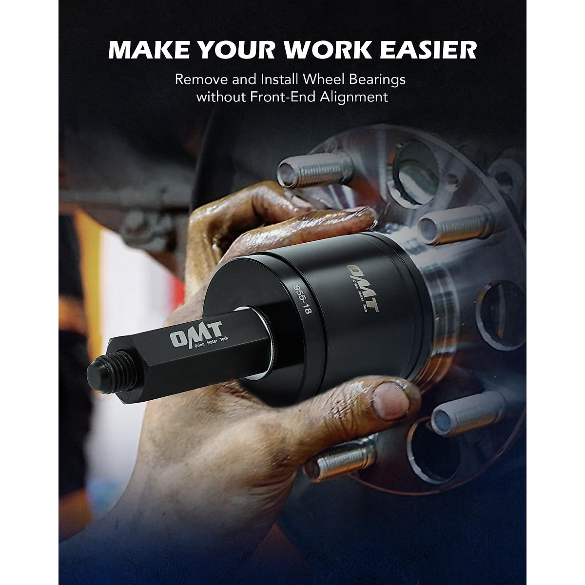 Orion Motor Tech Wheel Bearing Press Kit for Front Wheel Drive Bearing Removal & Installation, 24pc Wheel Bearing Puller Tool Set with Sliding Screws Universal Bushings Sleeves Storage Case